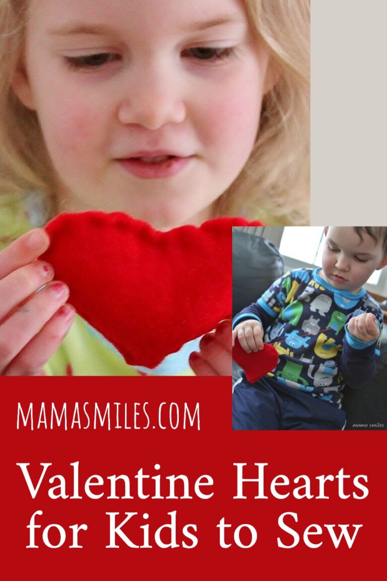Valentine Hearts for Kids to Sew - Mama Smiles