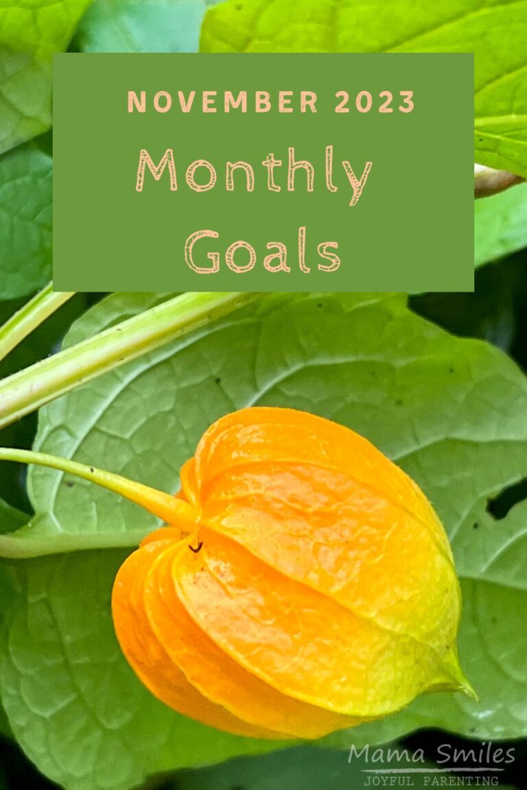 Setting Monthly Goals for November 2023 - Mama Smiles - Joyful Parenting