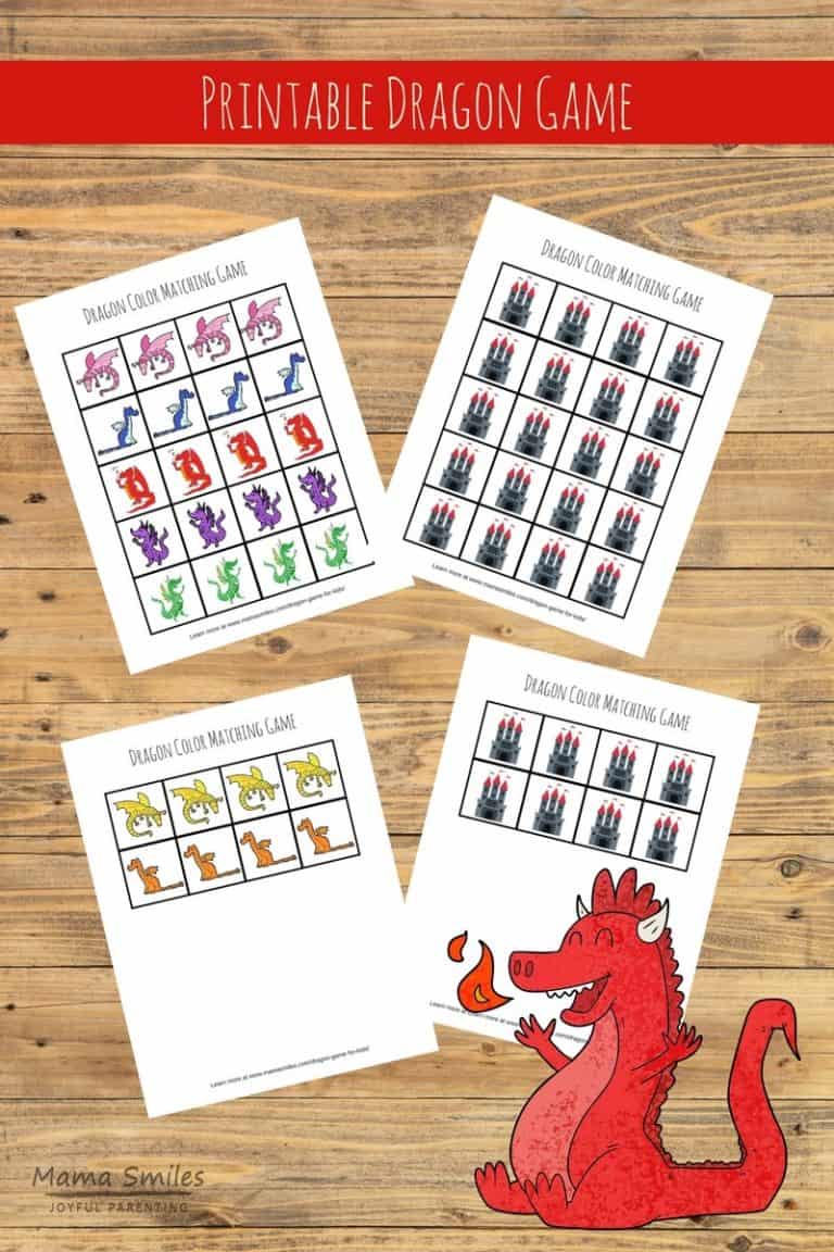 Printable Dragon Game for Kids and Learning Fun for Dragons Love Tacos