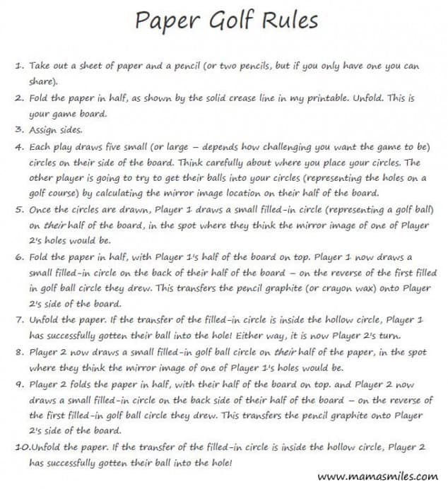 Quick and Easy Games for Kids: Paper Golf - Mama Smiles - Joyful Parenting